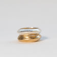 Saucer Rings, Mixed Metal